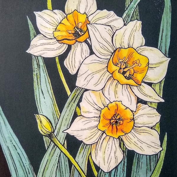 Daffodil Art - Etsy