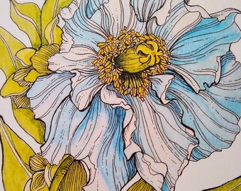 Blue Poppy Art - Etsy
