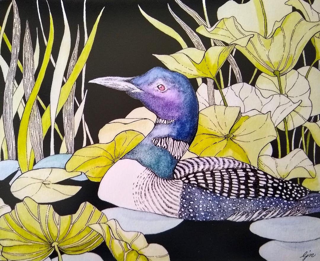 Loon Art Print/ Common Loon Painting/ 8x10 Watercolor Loon Wall Art - Etsy