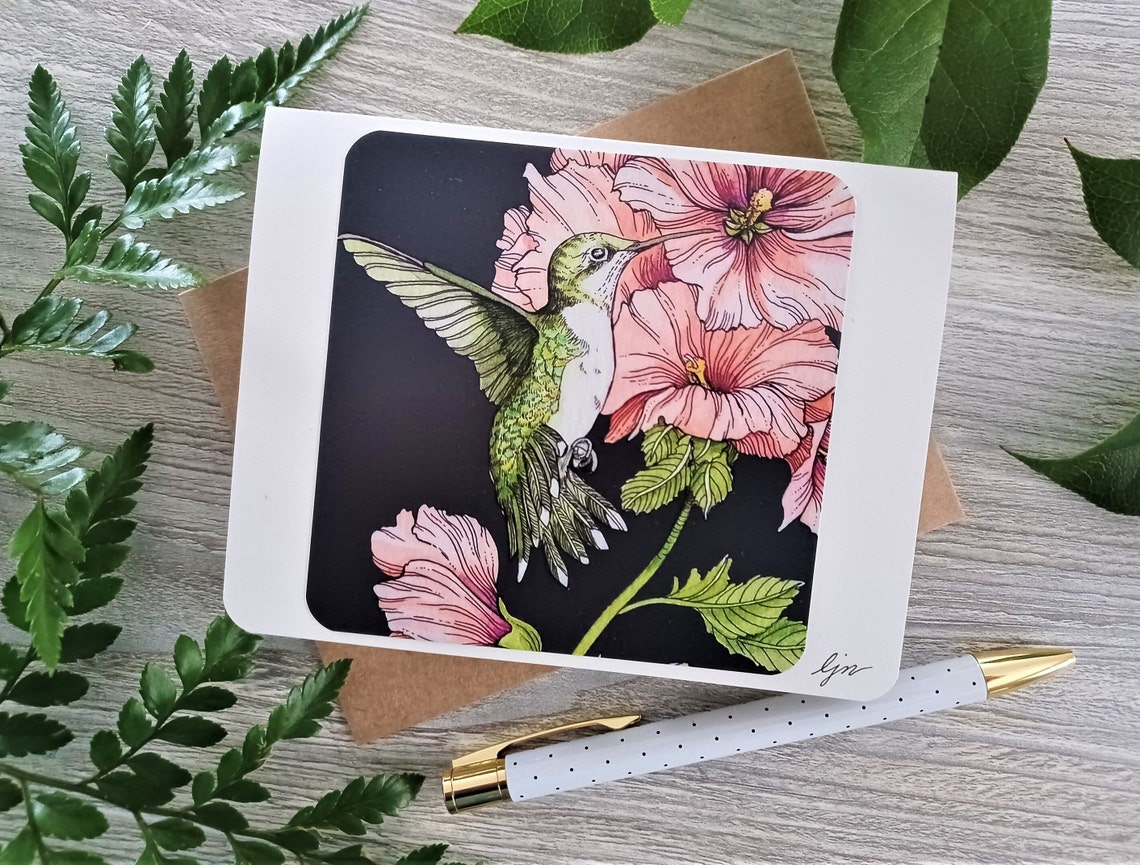 Watercolor Birds Note Card Set, Bird Art Note Cards, Set of 5 Blank ...