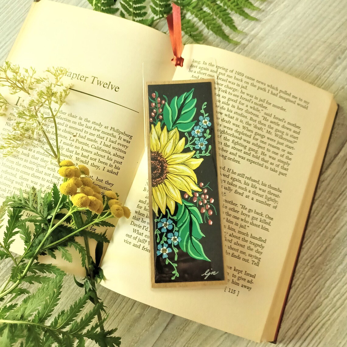 Handpainted Original Bookmark Set / Flower Bookmarks / Art - Etsy