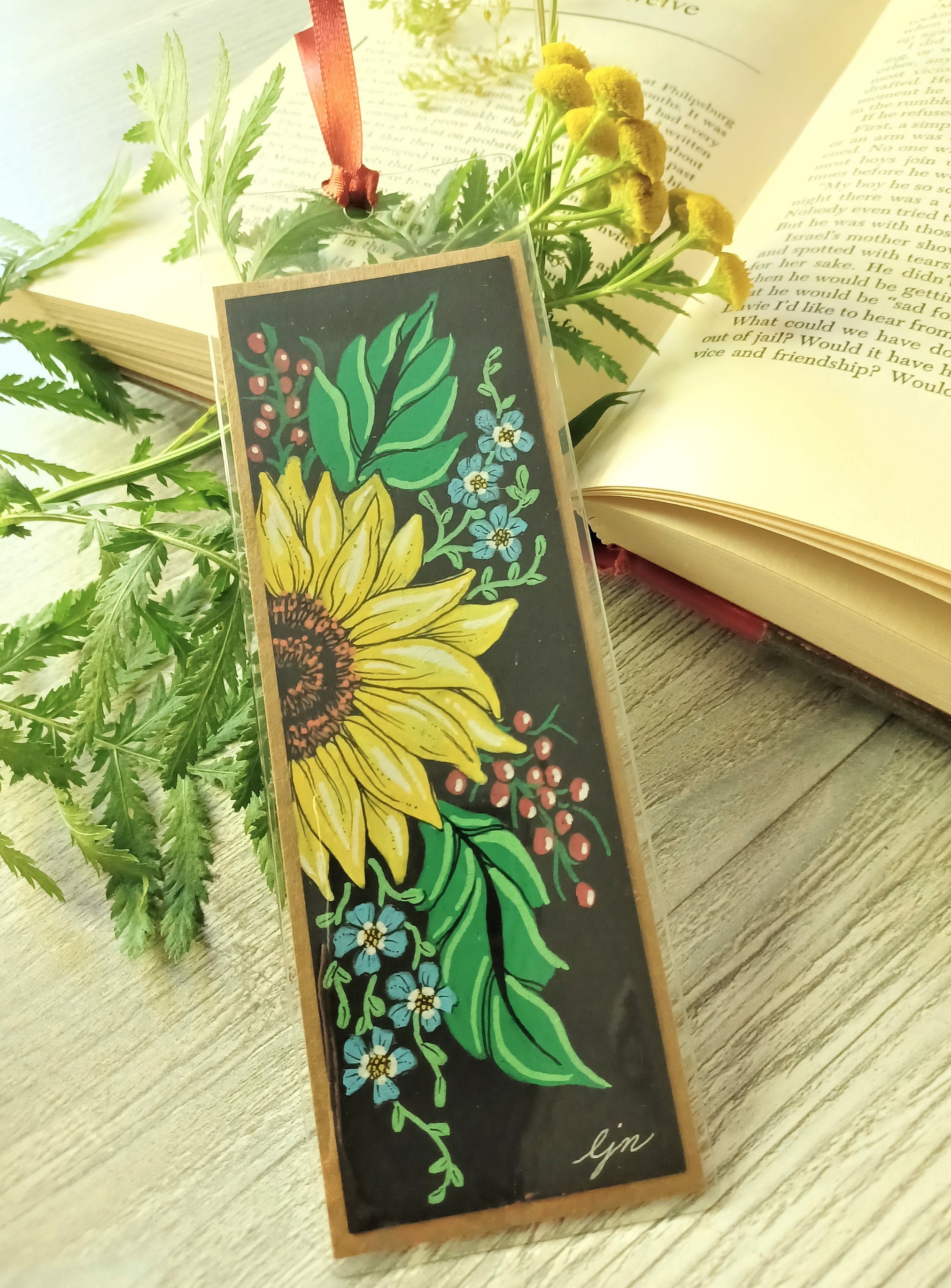 Handpainted Original Bookmark Set / Flower Bookmarks / Art - Etsy