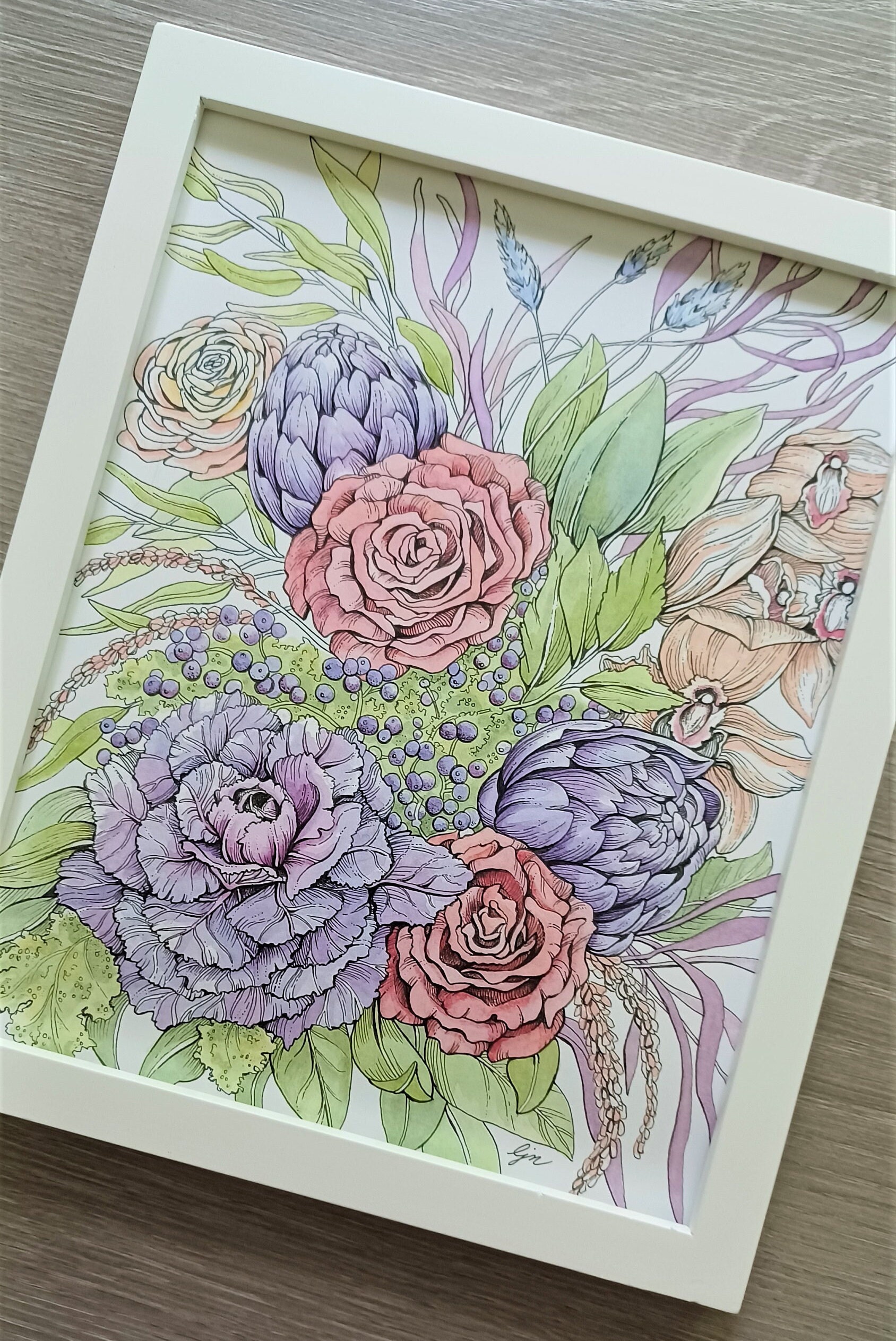 Floral Art Print / 8x10 Wall Art / Ornamental Cabbage & - Etsy