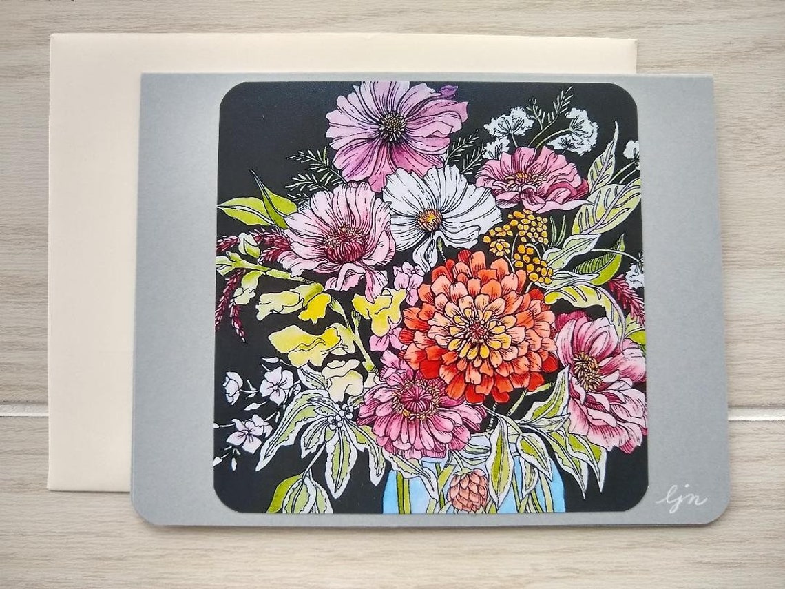 Flowers Notecard Set / Watercolor Floral Card Set / Blank Card Set - Etsy