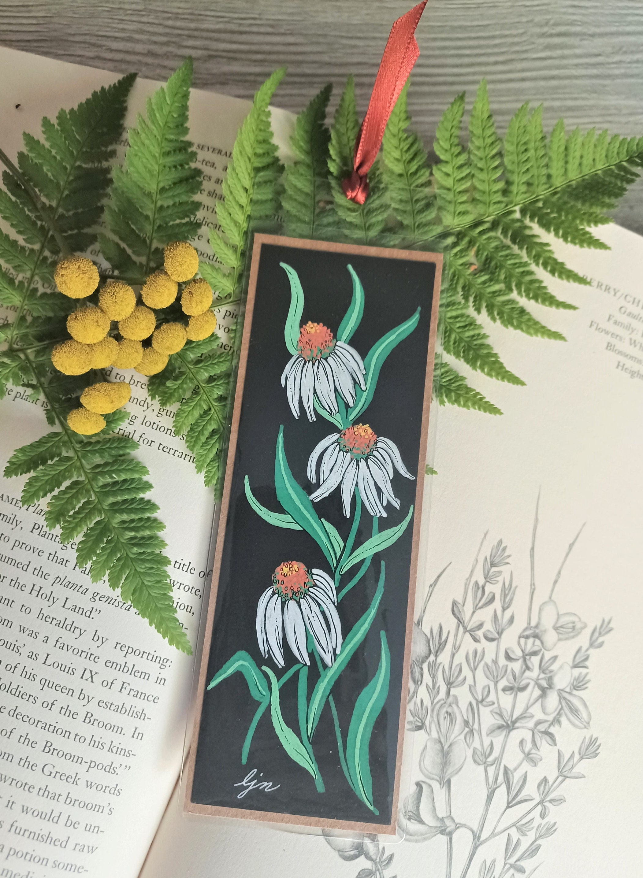 Handpainted Original Bookmark Set / Flower Bookmarks / Art - Etsy