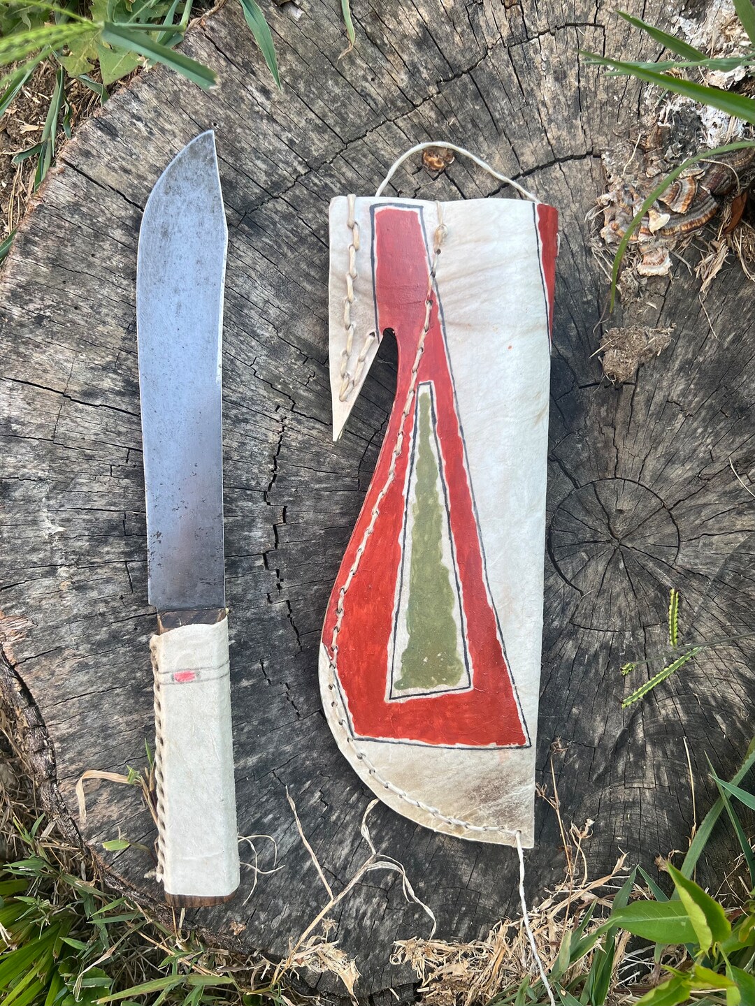 Apache Vintage Knife & Rawhide Sheath Set - Etsy