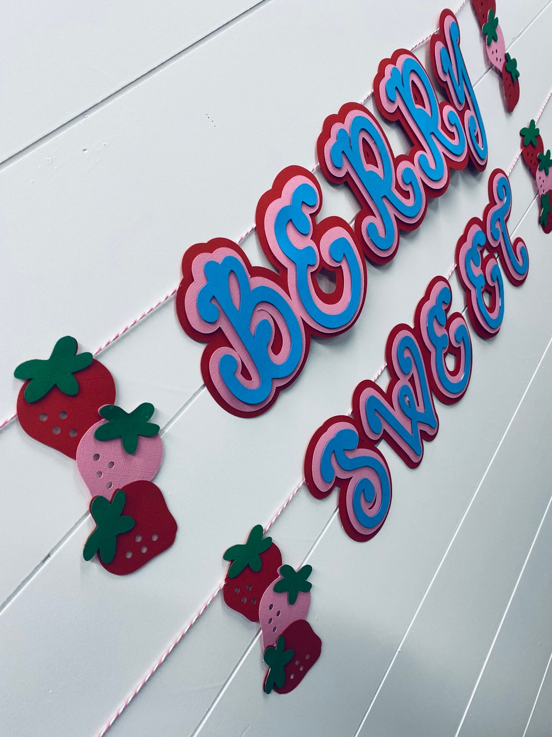 Berry Sweet Birthday Banner - Strawberry Birthday - Berry First ...