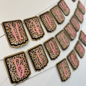 Cheetah Birthday Happy Birthday name Banner Personalized - Etsy