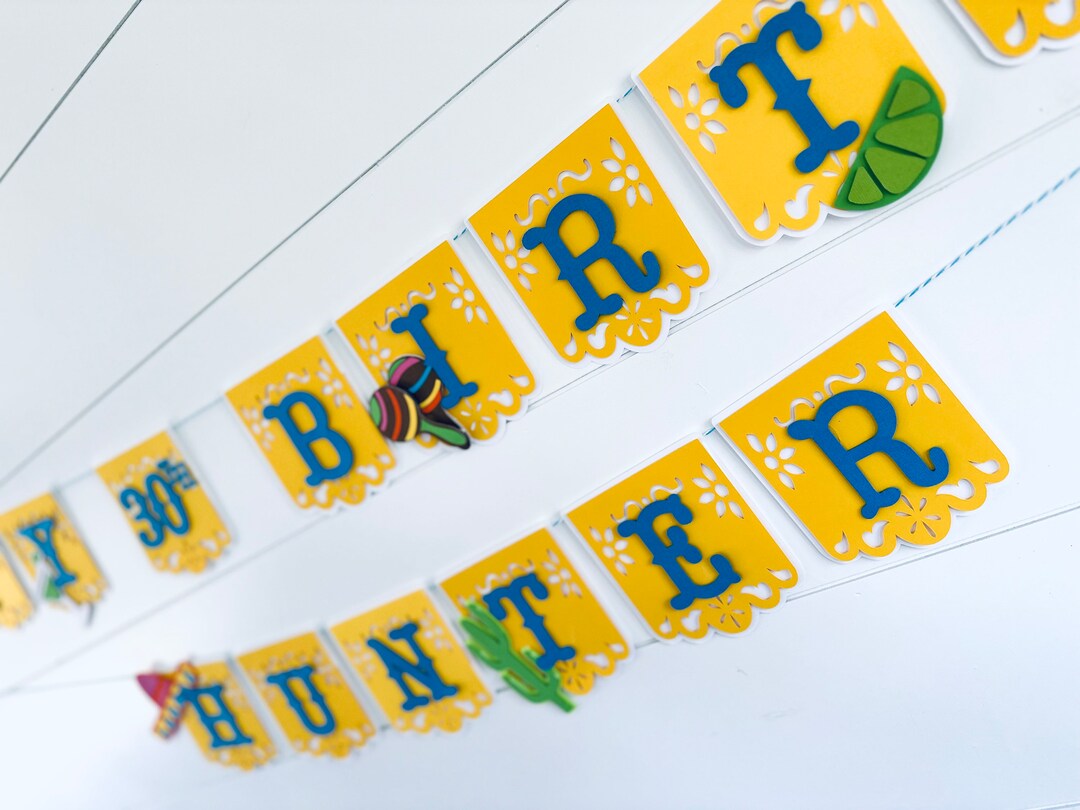 Mexican - Fiesta Birthday Banner - Personalized Birthday Banner - Cinco ...