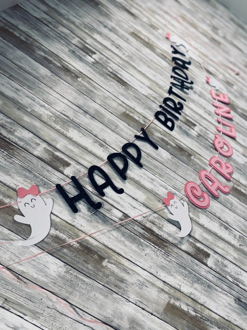 Spooky ONE - Girly Ghosts -personalized Name Banner - Halloween First ...