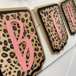 Cheetah Birthday Happy Birthday name Banner Personalized - Etsy