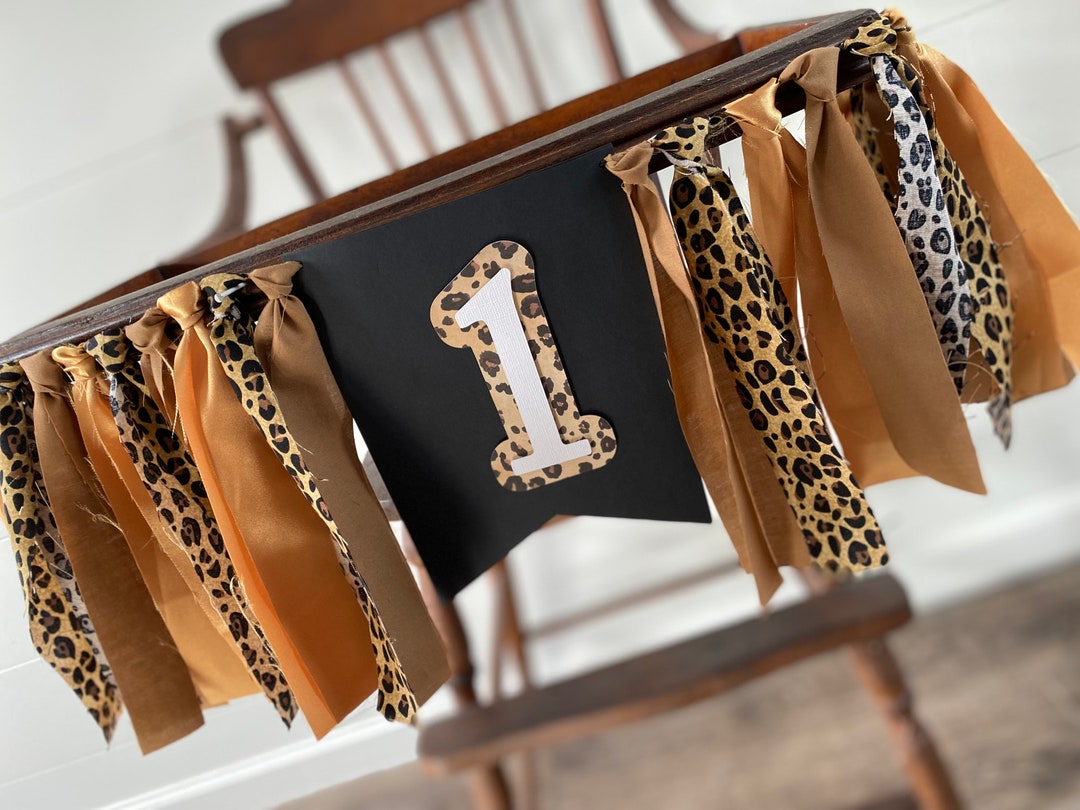 Cheetah Birthday - Animal Print Birthday - Highchair Banner - Etsy