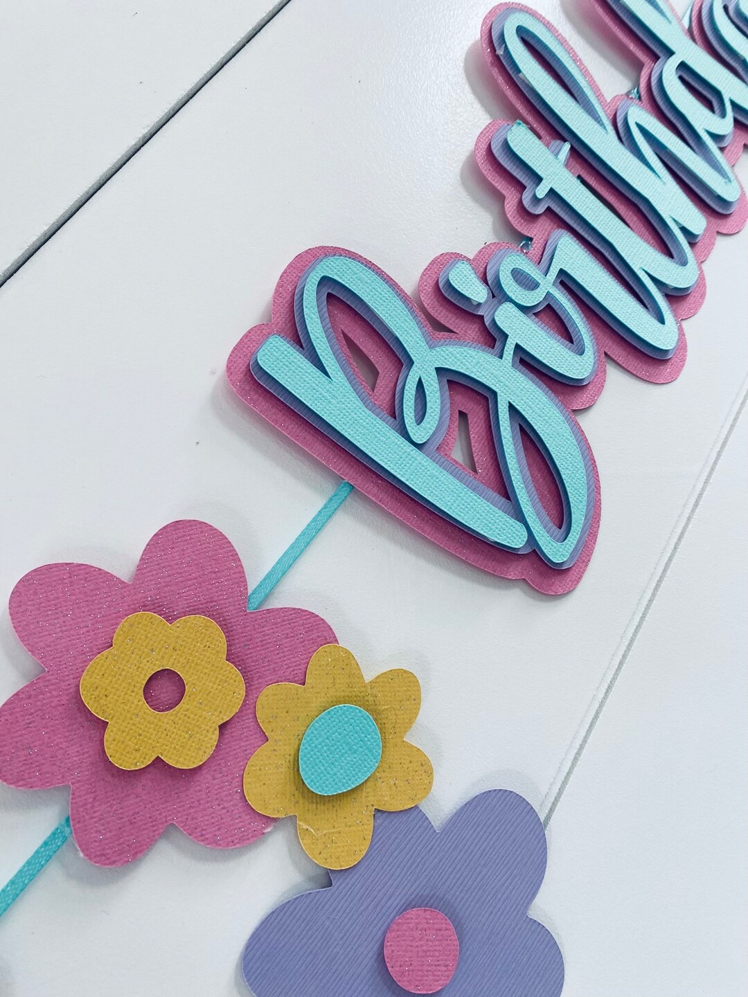 Spring Floral Birthday Banner, Boho Style - Personalized Flower Banner ...