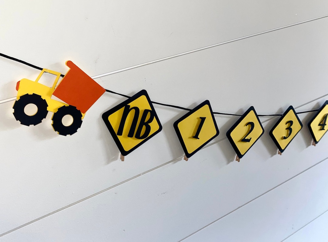 Construction Themed Monthly Milestone Banner - Etsy