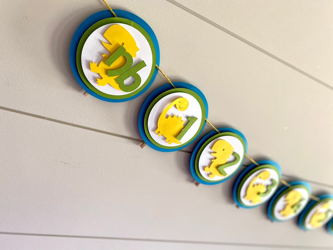 Dinosaur Monthly Milestone Banner - Etsy