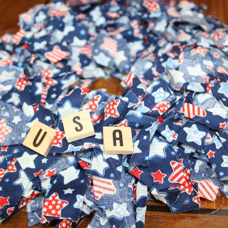 Patriotic Rag Wreath - Etsy