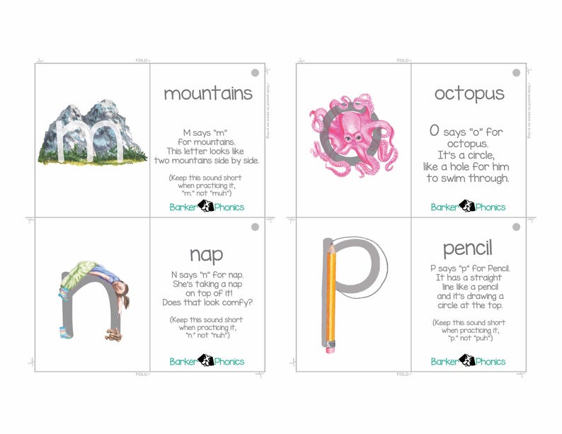 Mini Phonics Flashcards – Travel Letter Sound ABC Cards With Integrated ...