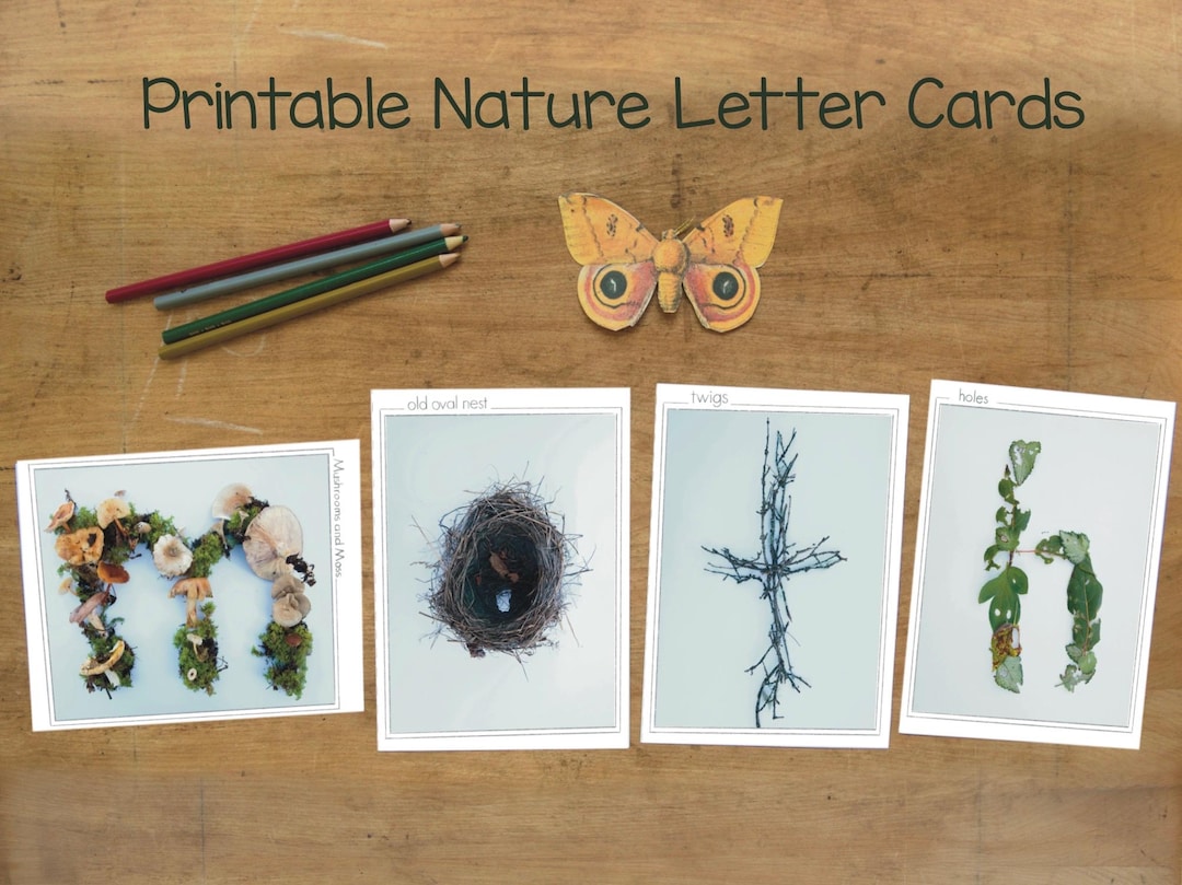 DIGITAL DOWNLOAD Nature Alphabet Cards, Forest Alphabet, Lowercase ...