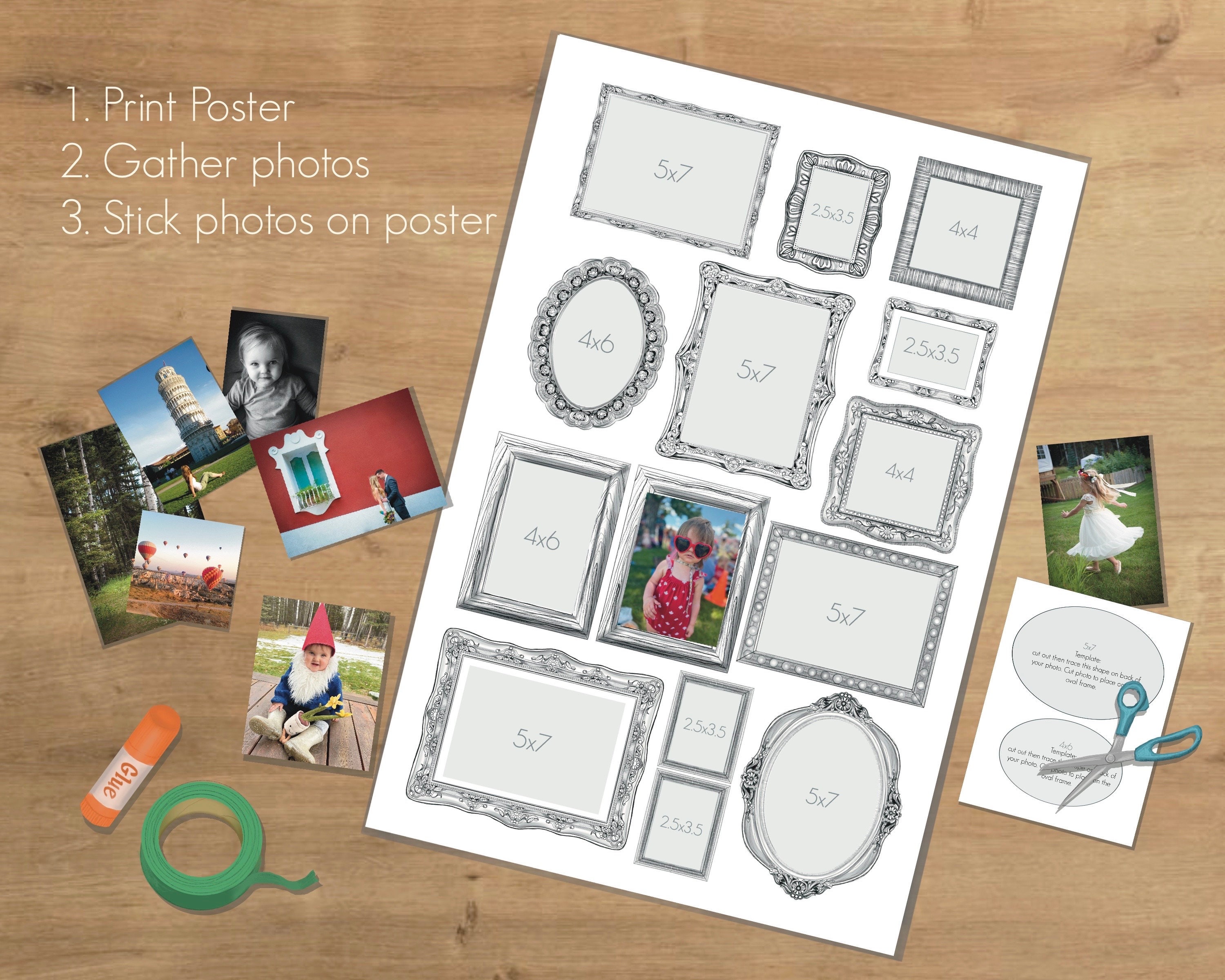Printable Photo Frames Gallery - Black - Etsy