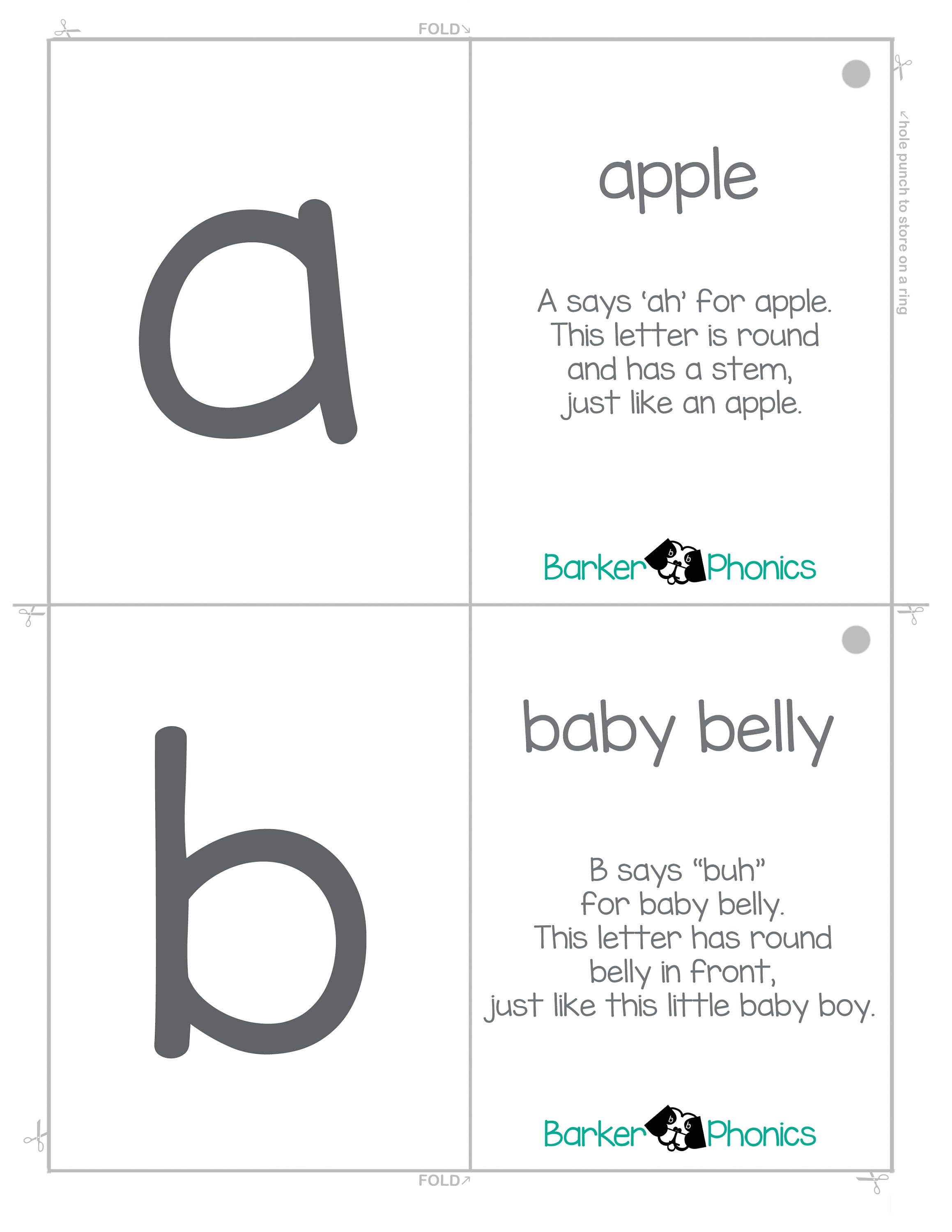 Phonetic Mnemonic Alphabet Cards no Picture - Etsy