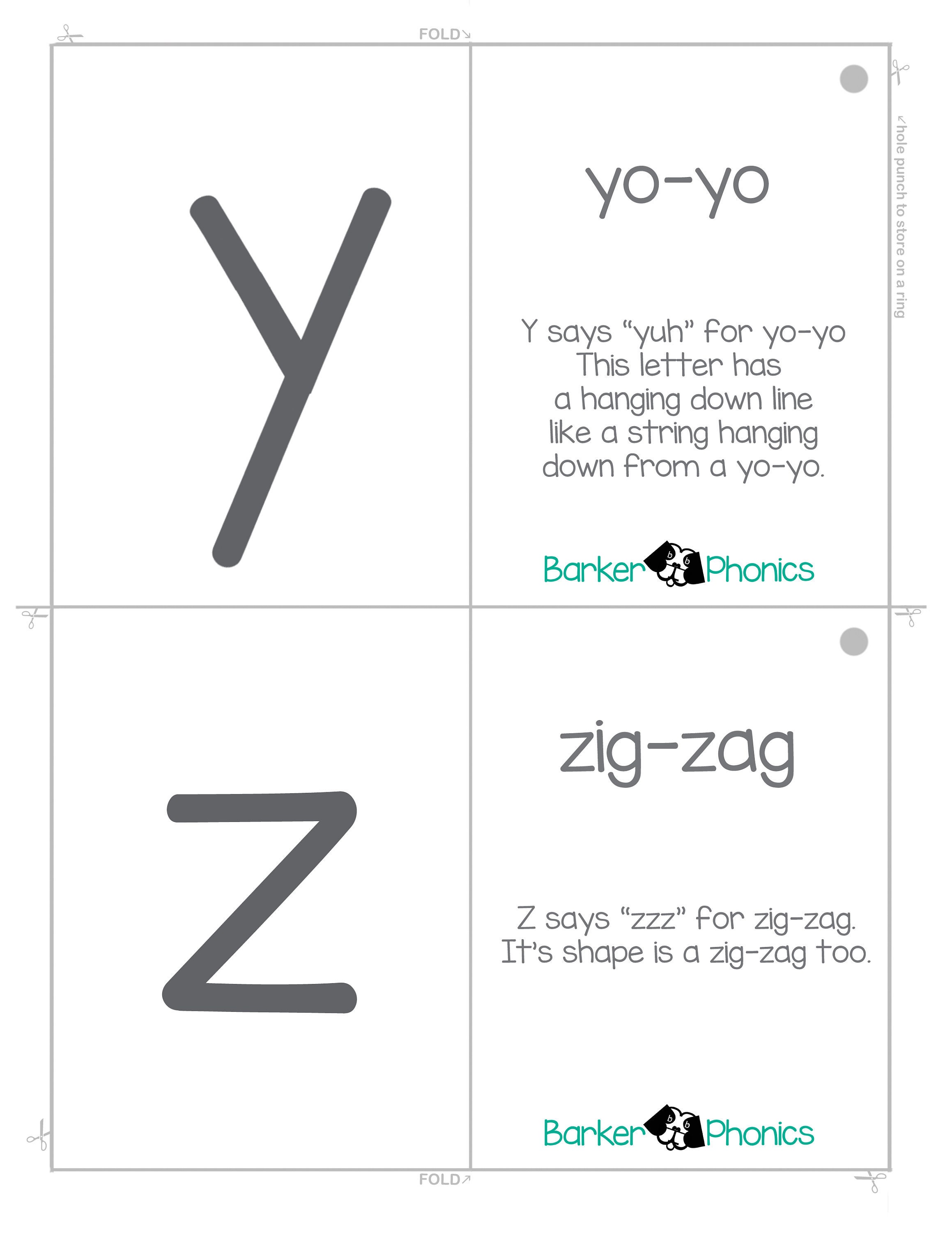 Phonetic Mnemonic Alphabet Cards no Picture - Etsy