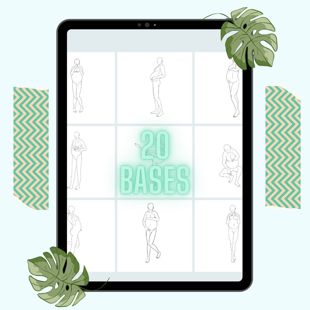 Male Pregnancy Procreate Bases Stamps | Etsy