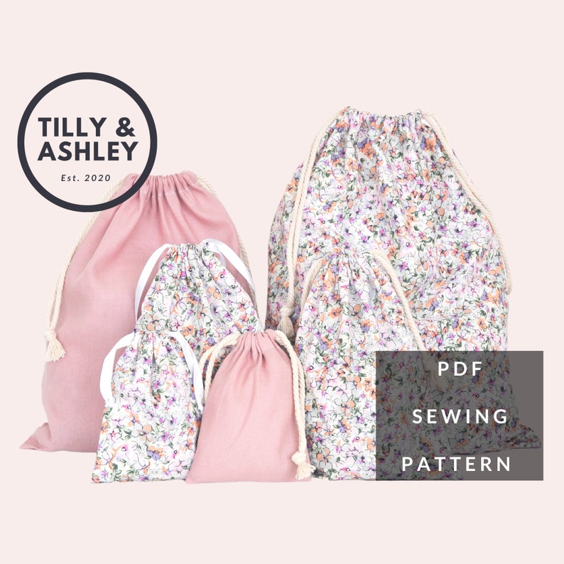Drawstring Bag Pattern PDF Sewing Pattern Reusable Bag - Etsy