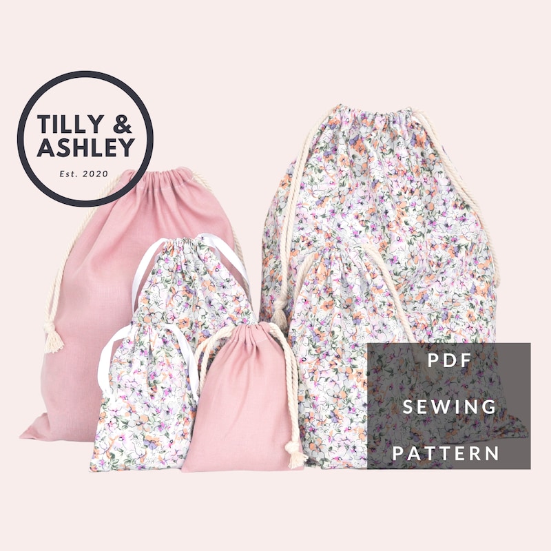 Drawstring Bags Pattern - Etsy UK