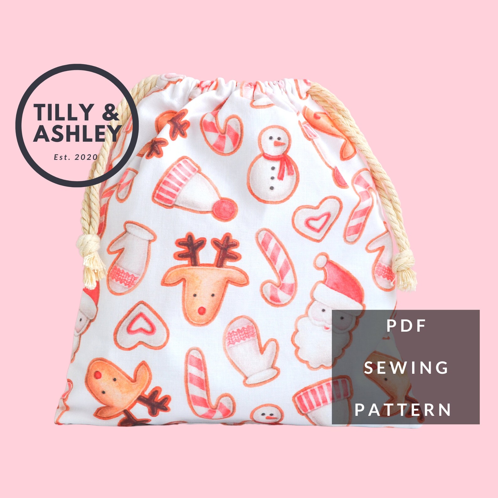 Drawstring Bag Pattern PDF Sewing Pattern Reusable Bag - Etsy
