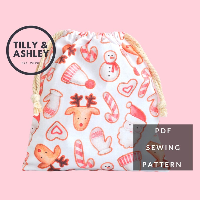 Drawstring Bag Pattern PDF Sewing Pattern Reusable Bag - Etsy