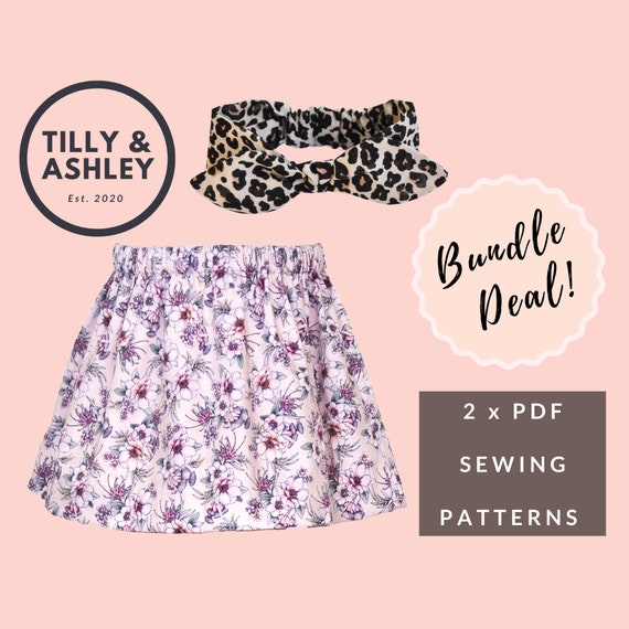 Bundle Deal Girls Skirt PDF Sewing Pattern Elastic Back - Etsy