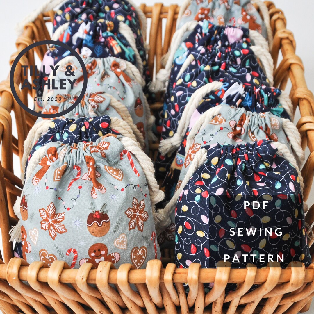 Drawstring Bag Pattern, PDF Sewing Pattern, Reusable Bag Pattern ...