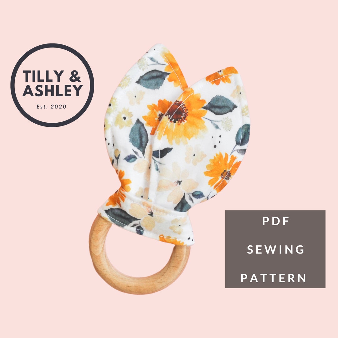 Bunny Ear Teether PDF Sewing Pattern, Baby Teething Ring, Teething Ring ...