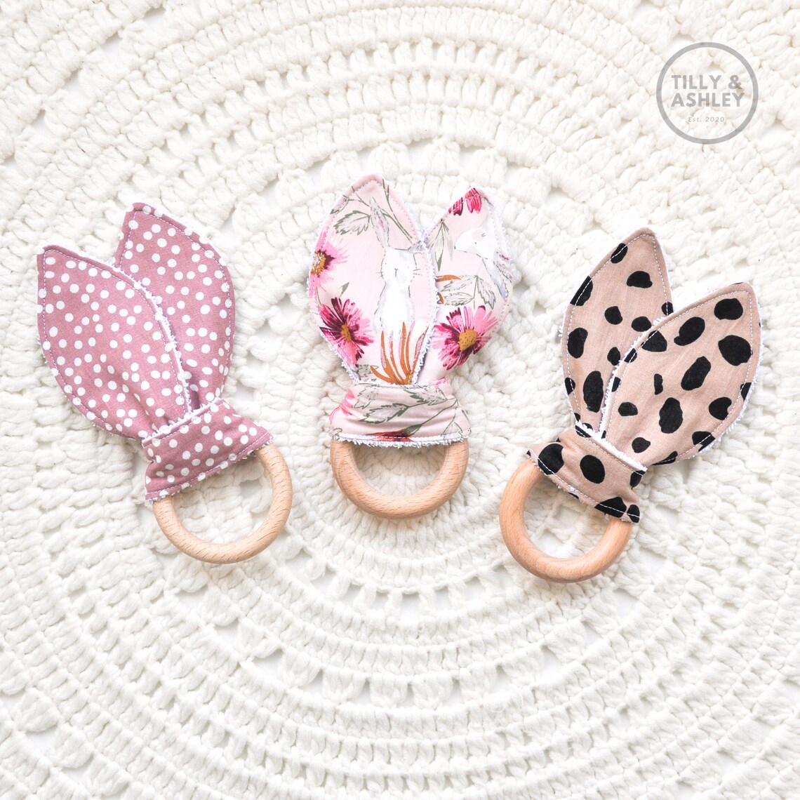 Baby teething ring sewing pattern Bunny ear teething ring | Etsy