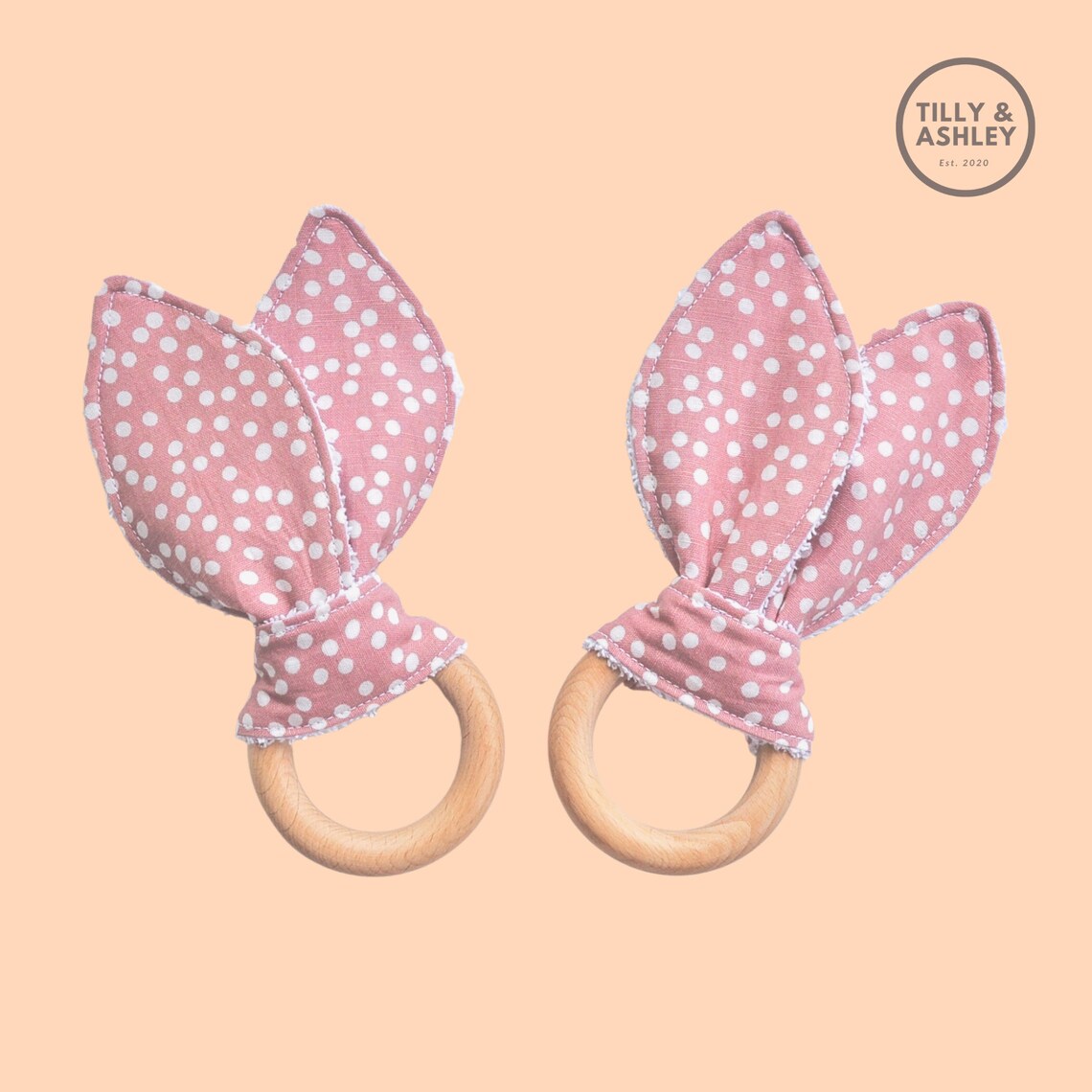 Baby Teether Rings PDF Sewing Pattern, Bunny Ear Teething Ring, Wooden ...