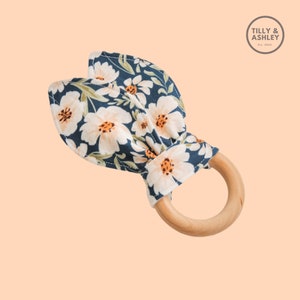 Baby Teether Rings PDF Sewing Pattern, Bunny Ear Teething Ring, Wooden ...