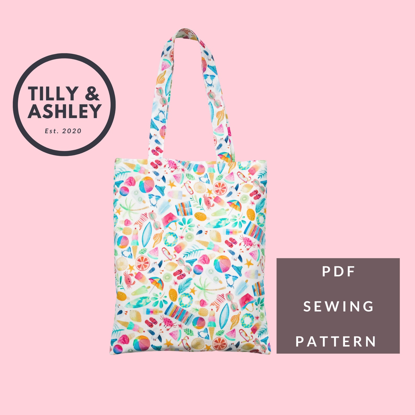 Tote Bag PDF Sewing Pattern Lined Tote Bag Sewing Pattern - Etsy