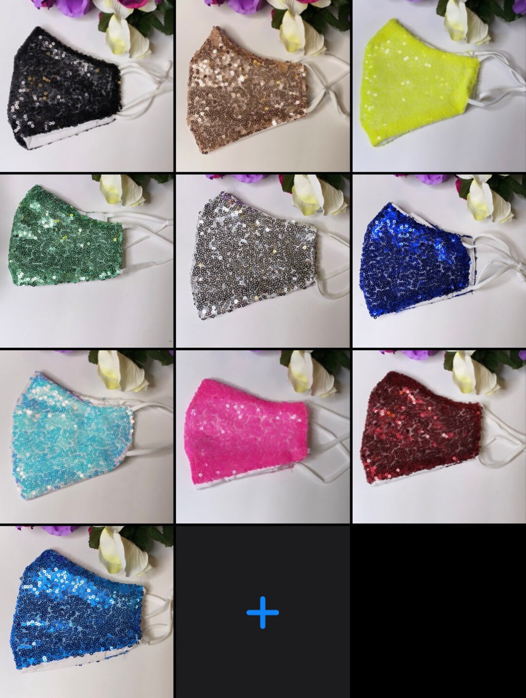 Sequin Face Mask - Etsy