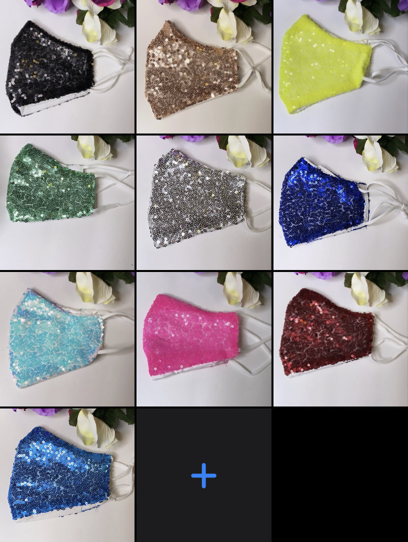 Sequin Face Mask - Etsy