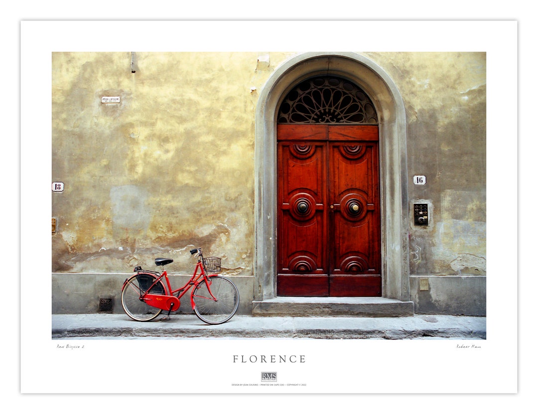 Red Bicycle 2, Florence by Robert Manz - Fine Art Poster on Archival ...