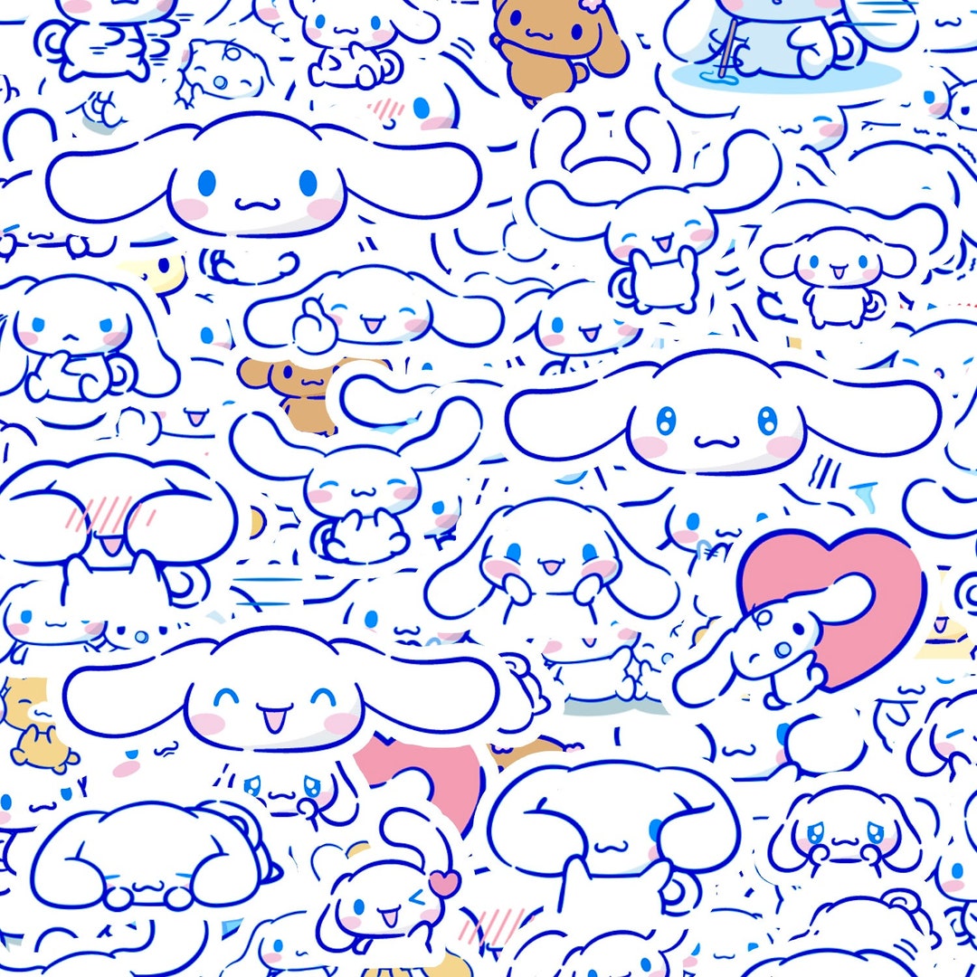 60 Cinnamoroll Stickers White Puppy Chubby Cheeks Cute Cartoon Kawaii ...