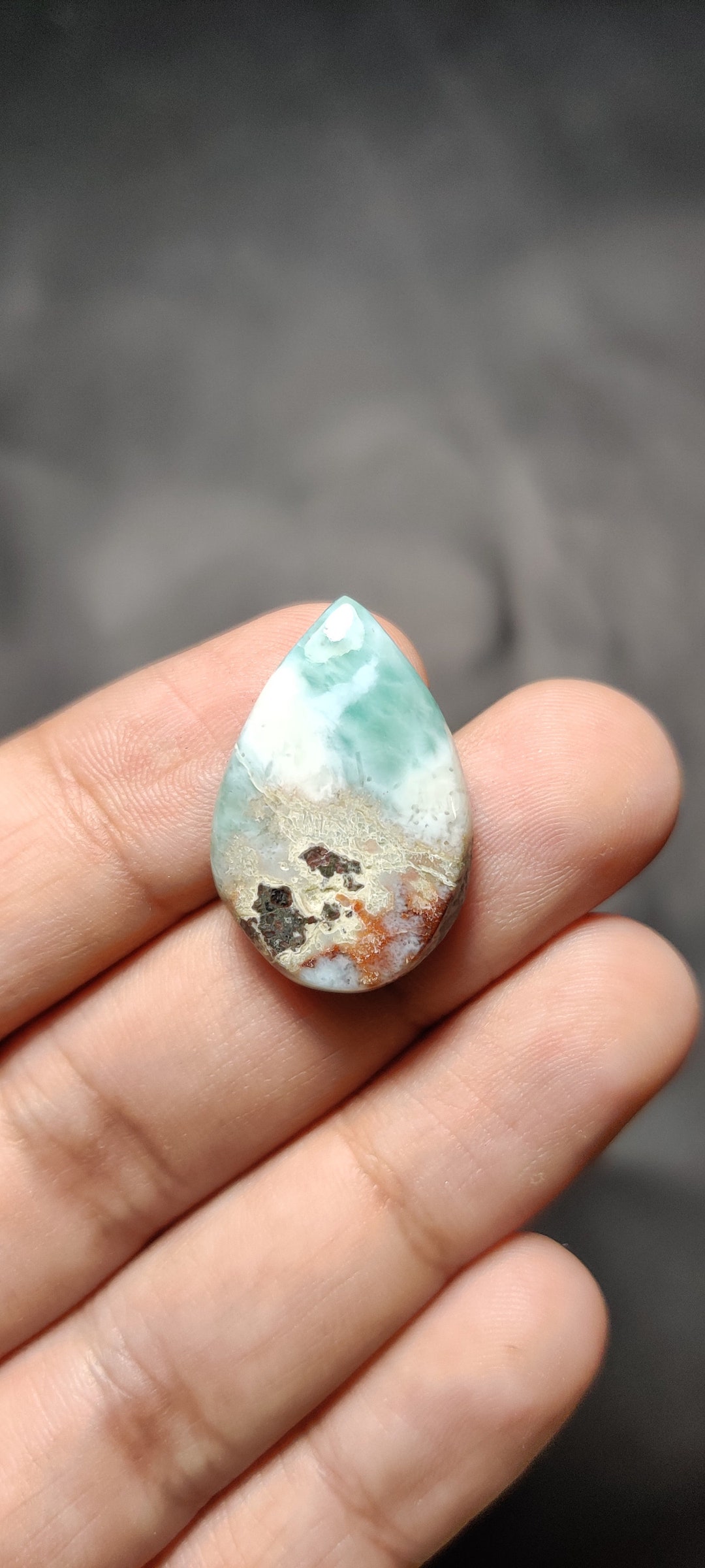 Natural Red Larimar rare Smooth Gemstone, Top Grade Quality of Pear ...