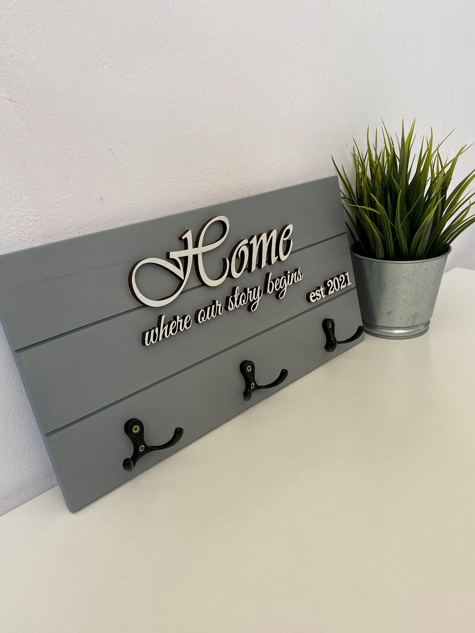 Key Holder for Wall / Personalized Key Hanger / New Home Sign | Etsy