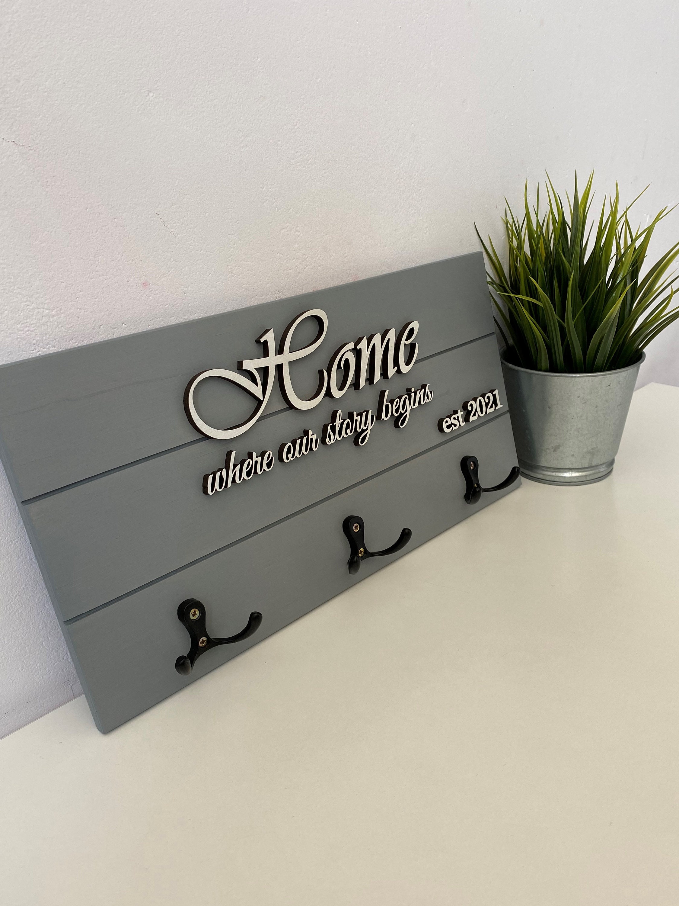 Key Holder for Wall / Personalized Key Hanger / New Home Sign | Etsy