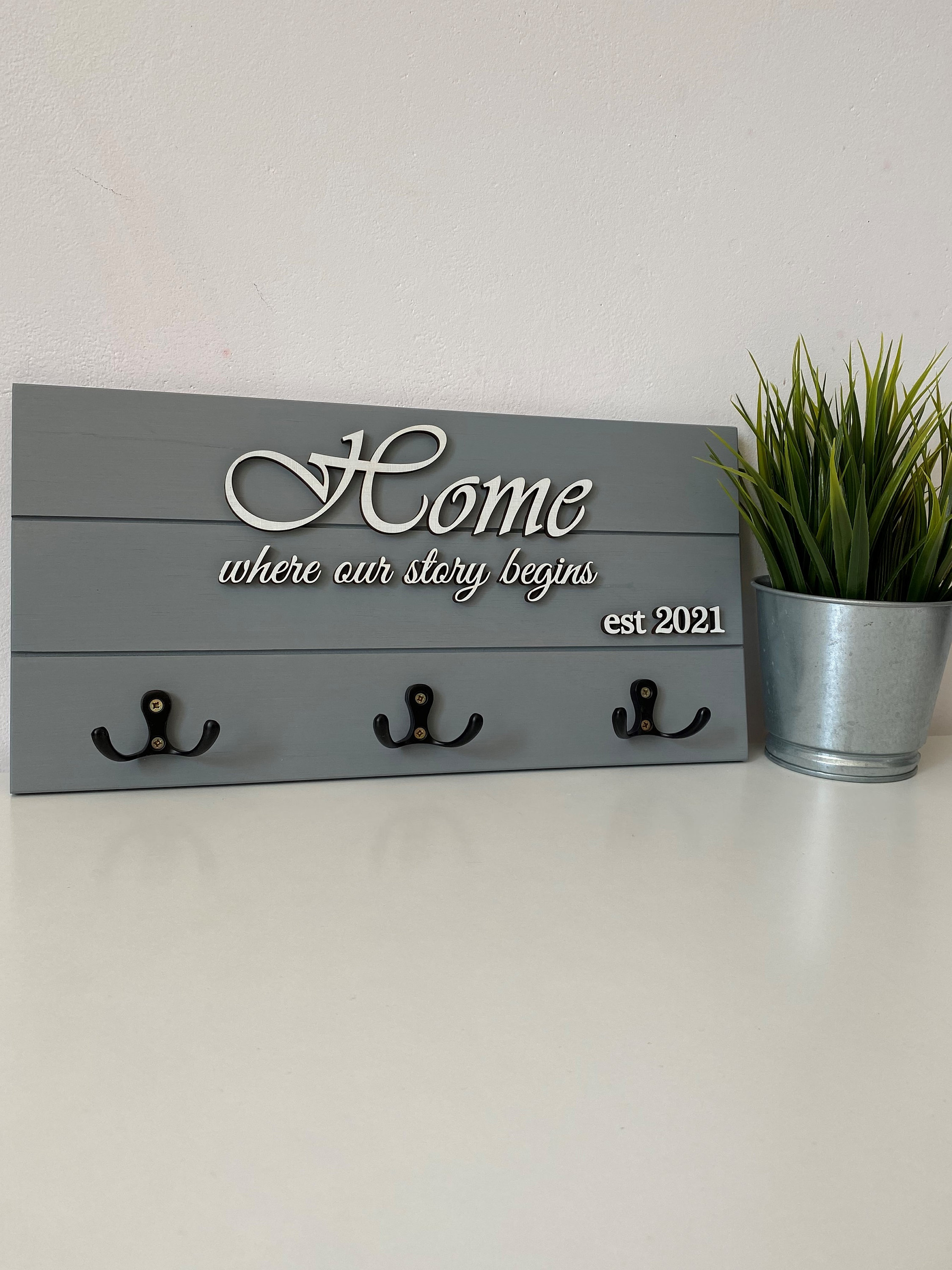 Key Holder for Wall / Personalized Key Hanger / New Home Sign | Etsy