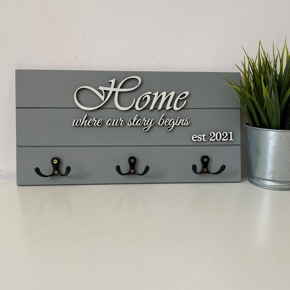 Key Holder for Wall / Personalized Key Hanger / New Home Sign | Etsy