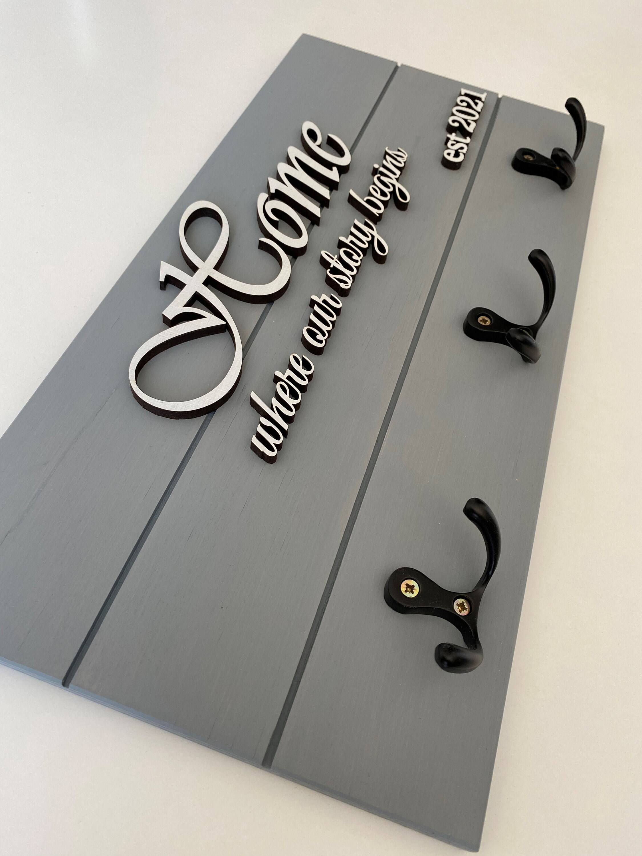 Key Holder for Wall / Personalized Key Hanger / New Home Sign | Etsy