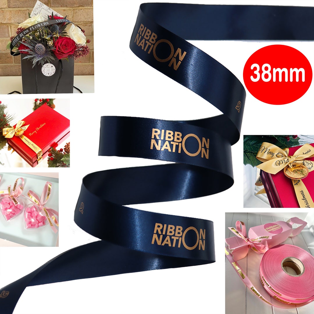 Personalised Printed Satin Ribbon 38mm Custom Made for Any - Etsy