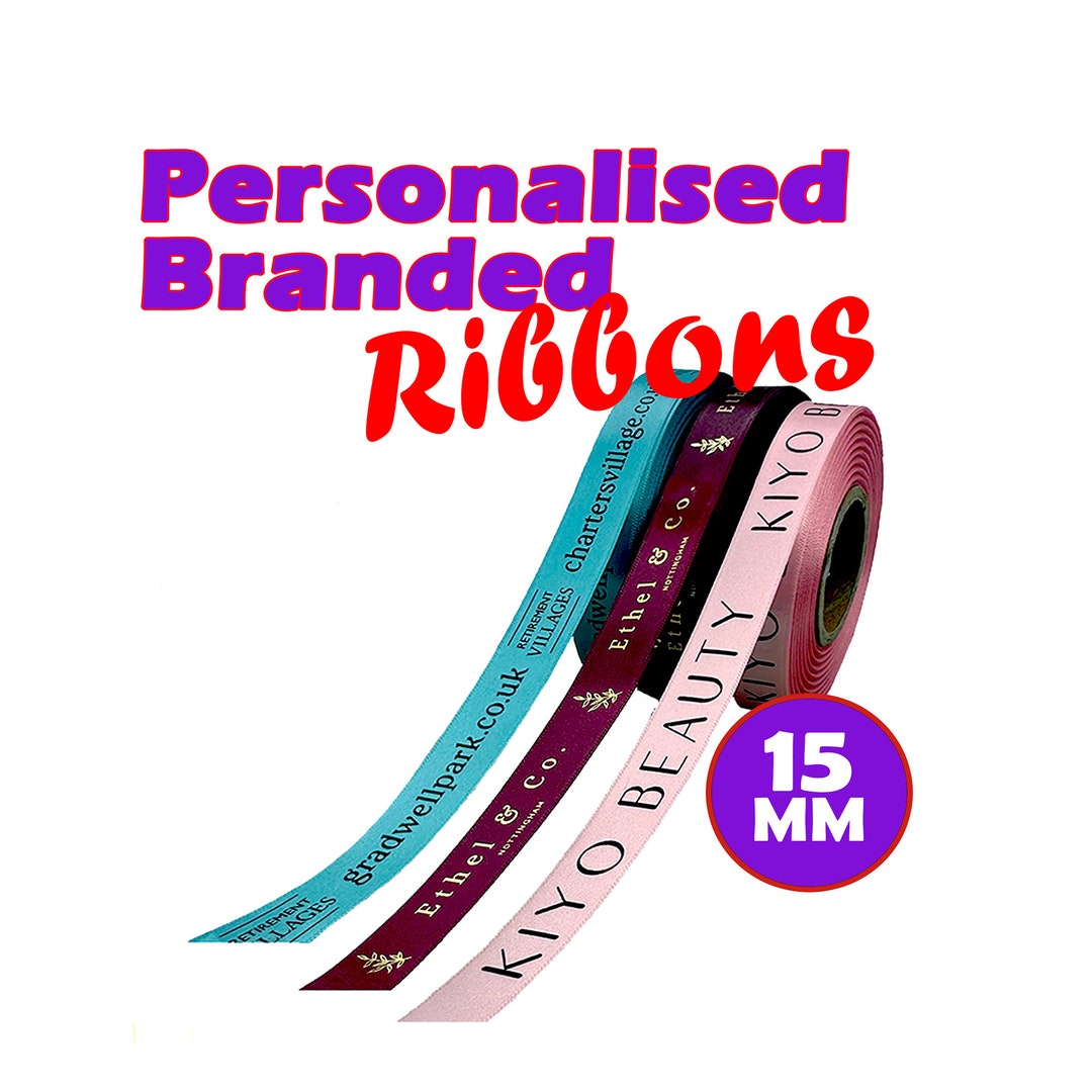 Personalised Branded Ribbon 15mm, Logo Ribbon, Perfect for Corporate ...