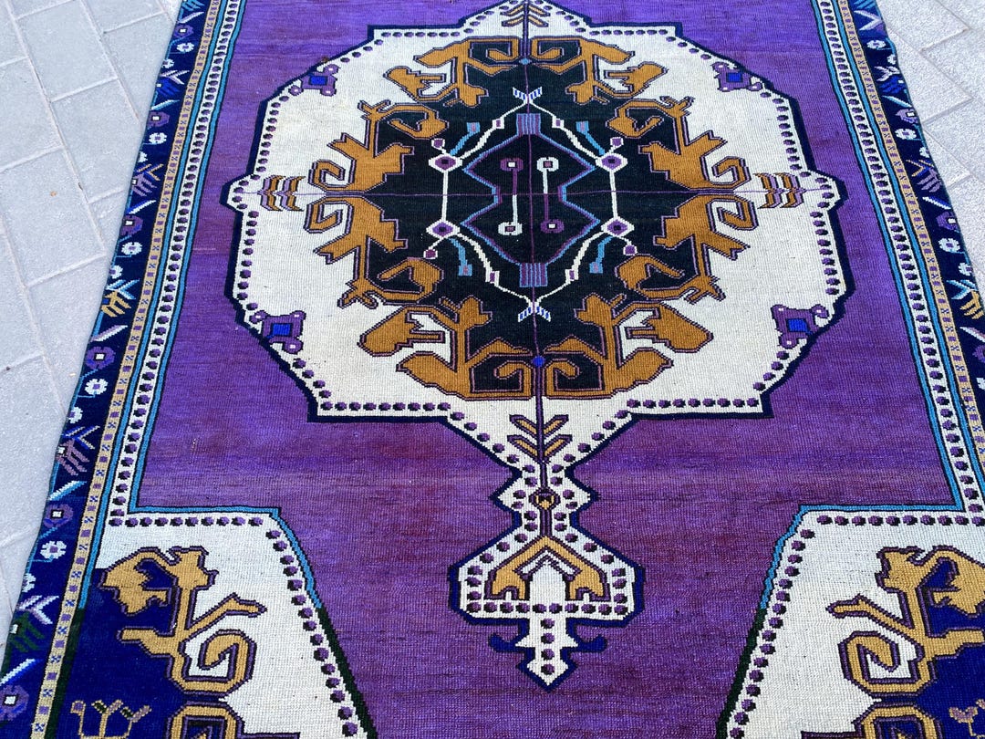 5x9 Area Rug ,purple Turkish Rug,vintage Rug, Handmade Rug, Area Rug ...